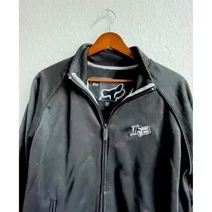 Fox | Jackets & Coats | Fox Racing Track Jacket Mens M Black Full Zip ...